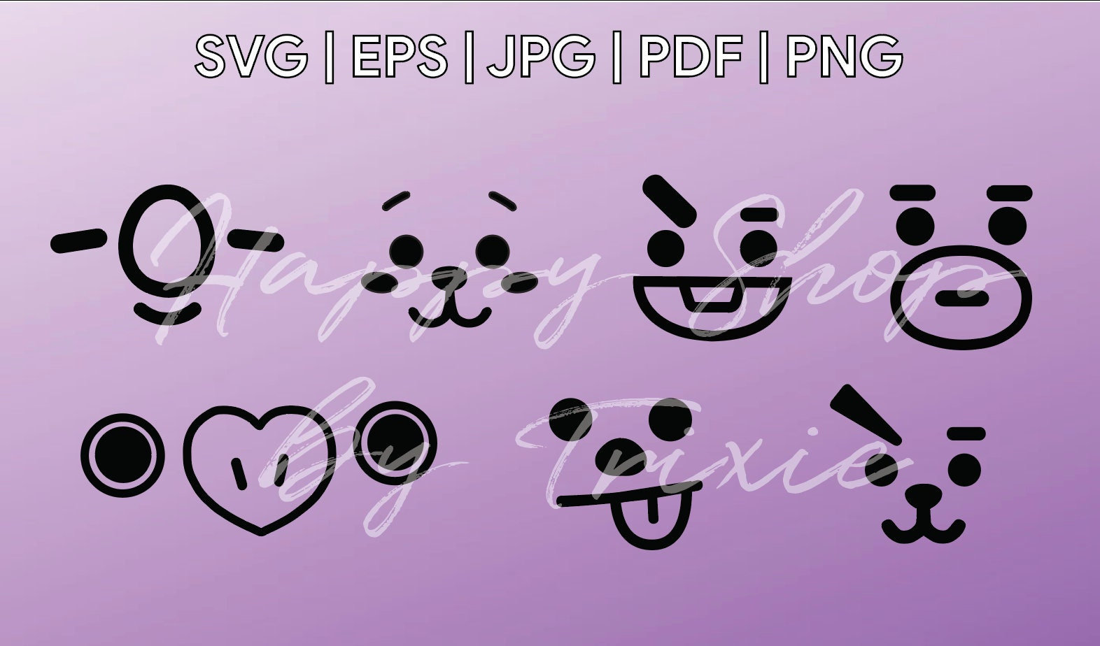 BTS BT21 Character Face Digital Files koya RJ Shooky Mang - Etsy