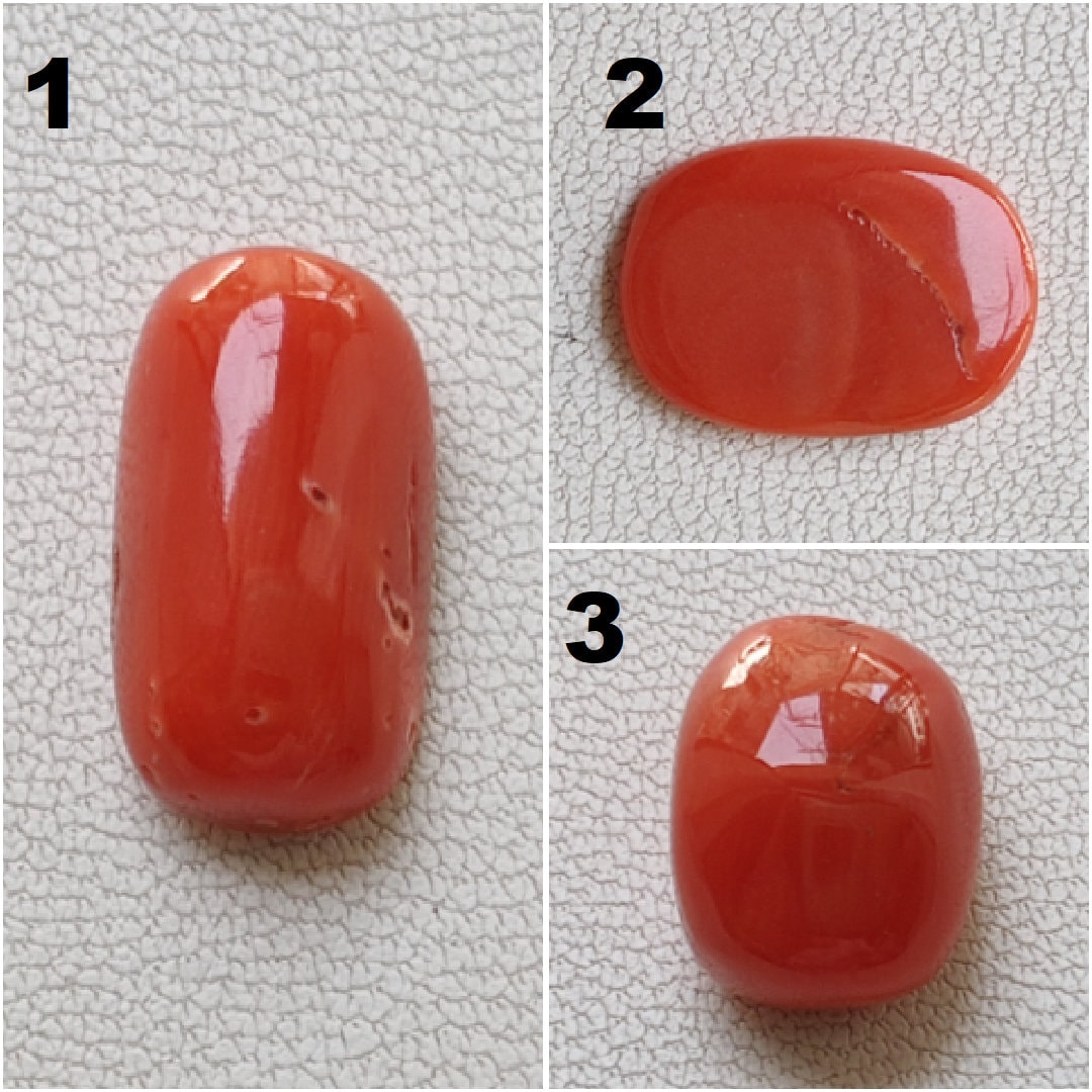 CORAL !! 100% Natural Italian Coral Gemstones, Old Red Coral Oval Shape ...