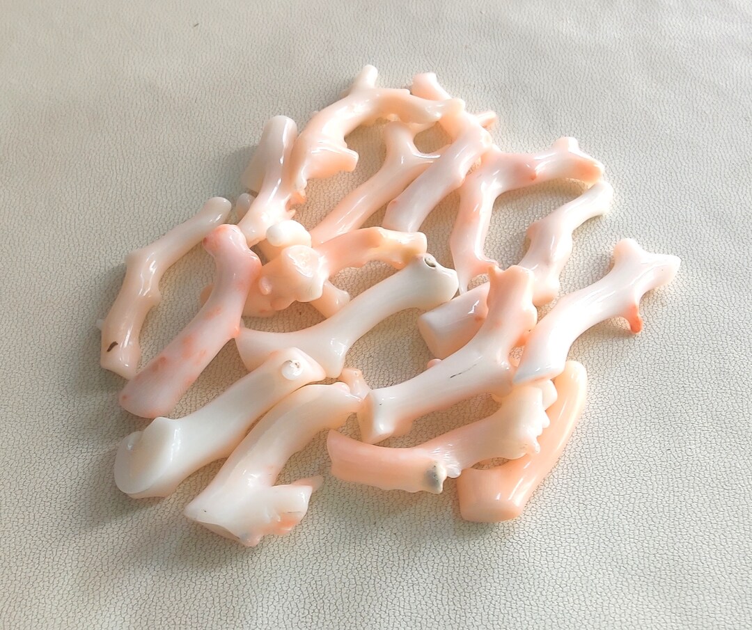 Japanese Coral Smooth Stick Shape Beads Natural White Coral Gemstones ...