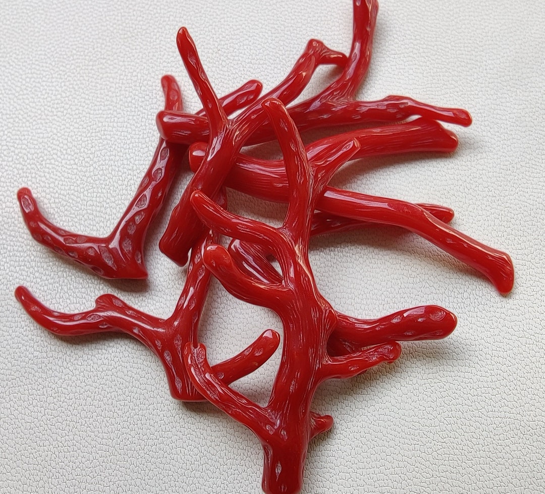Blood Red Coral Sticks Rough 100% Natural Italian Coral Rough Gemstones ...