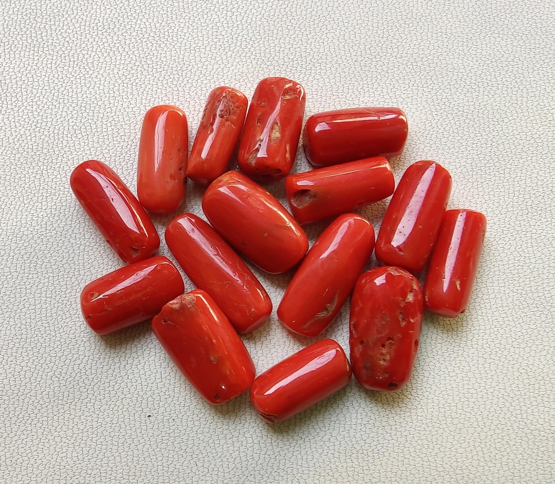 Red Coral Gemstone 100% Natural Italian Coral Gemstone, Old Red Coral ...