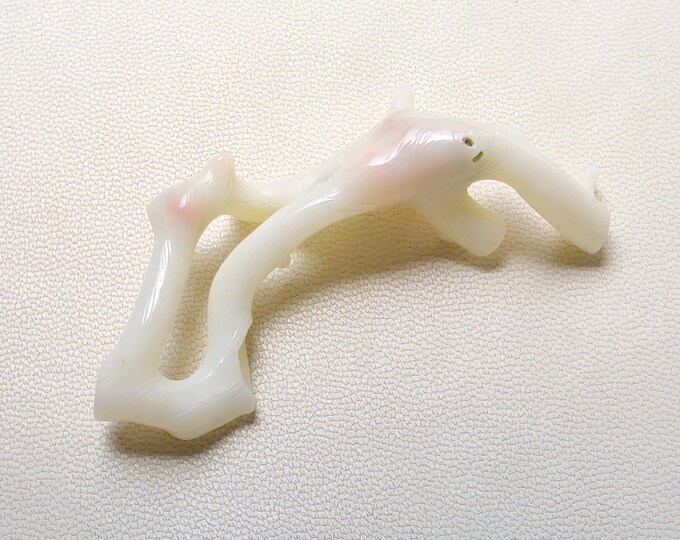 Rough Polished Japanese Coral Stick Beads Gemstone, White Coral Pink ...