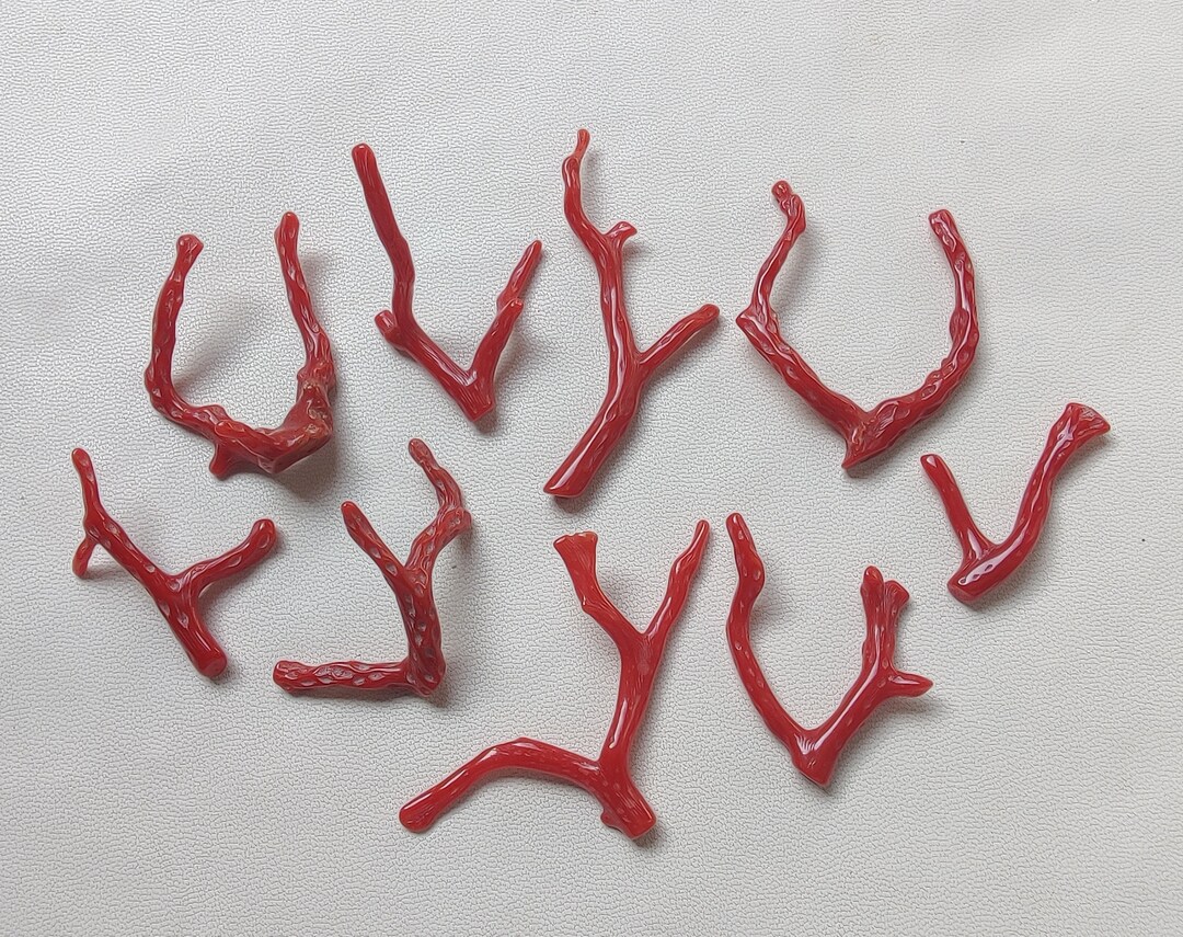 Blood Red Coral Sticks Rough 100% Natural Italian Coral Rough Gemstones ...