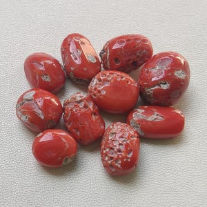RED CORAL !!! Mediterranean Red Coral Cabochon-old Italian Red Coral ...