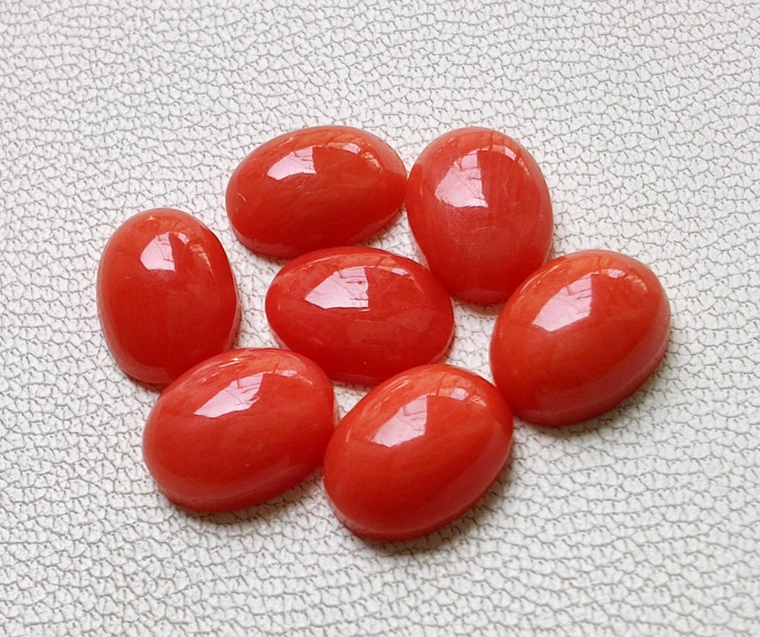 Genuine Red Coral Oval Shape Cabochon – AAA Quality, Calibrated ...