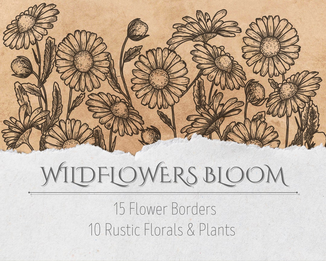 Wildflowers Sticker Pack, Printable Flora and Fauna Planner Stickers ...