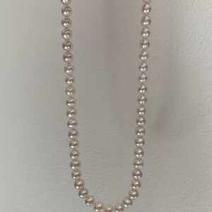 Genuine Akoya Pearl Necklace, Round, White Rose, 8 MM, S925 and Gold Plated Clasp - Etsy