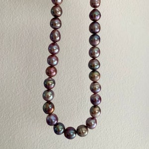Ultra Luster, Dark Purple Metallic Edison Pearl Necklace, Natural ...