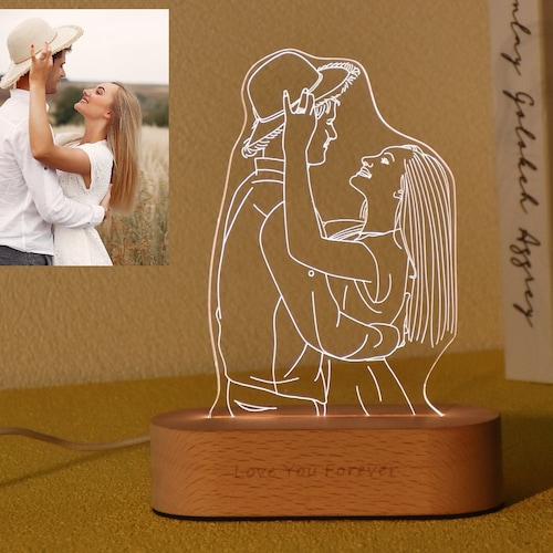 Custom 3D Photo Lamp Personalized Photo Light Wedding - Etsy