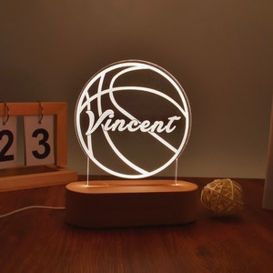 Basketball Personalized 3D Lamp, Basketball Night Light, NBA Light ...