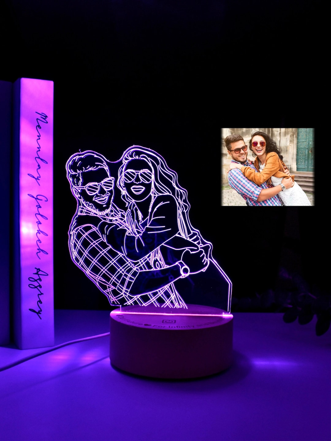 3D Picture Lamp, Custom Photo Night Light, 3D Night Light Gift for Wife ...