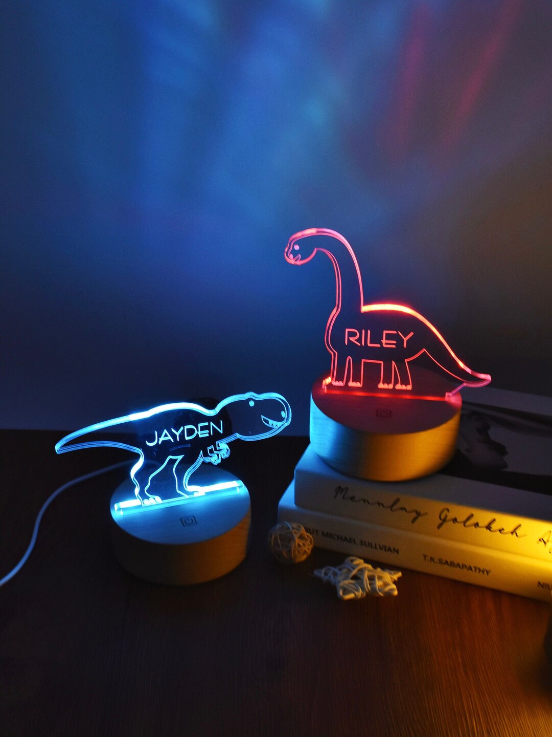 Personalised Dinosaur Night Light Dinosaur Personalized LED - Etsy UK
