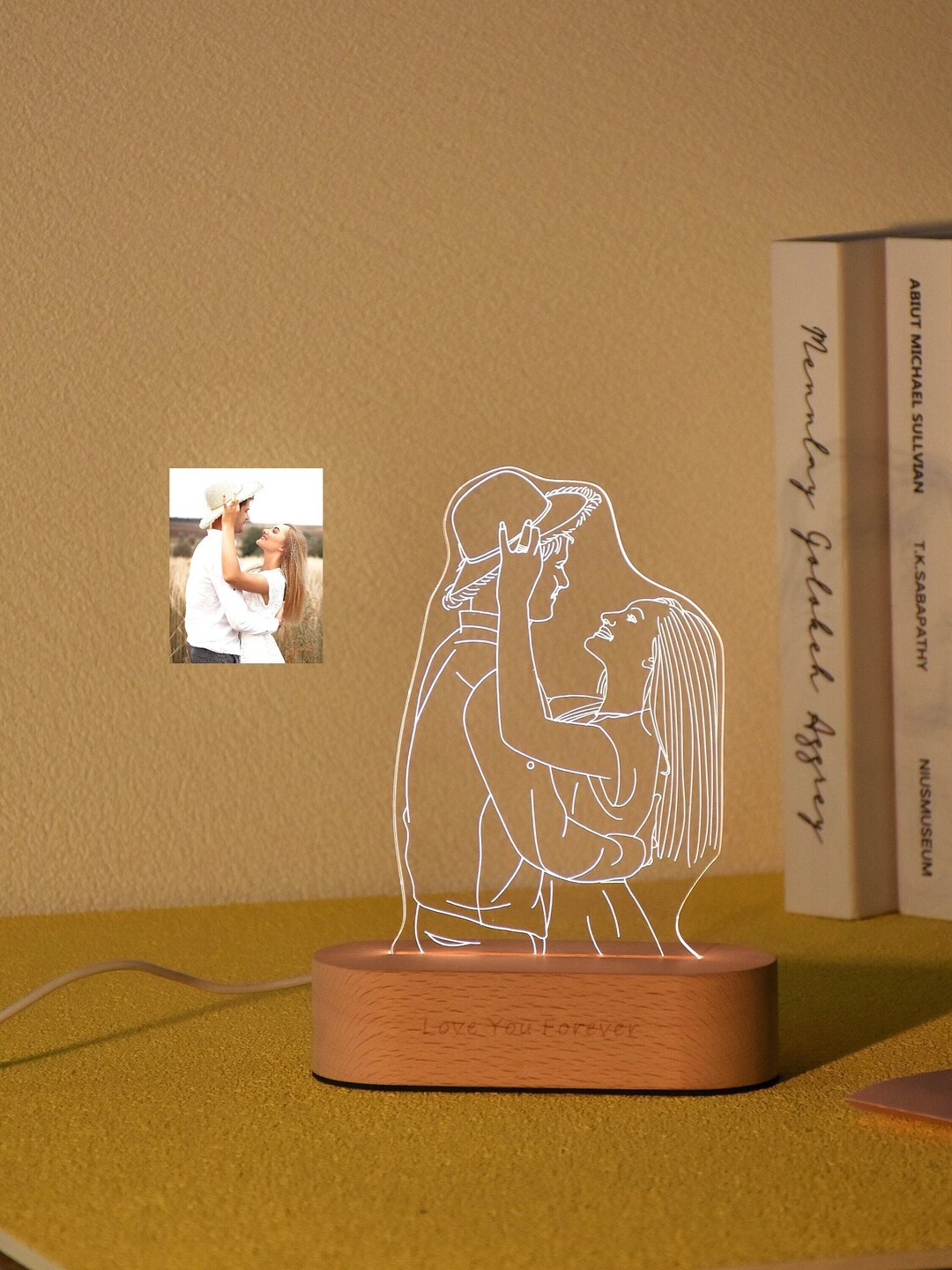 Custom 3D Photo Lamp Personalized Photo Light Wedding - Etsy