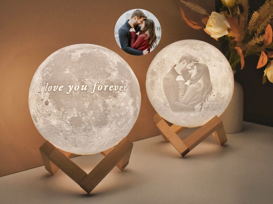 Personalized 3d Photo Printed Lunar Night Moon Lamp, Custom Photo 3D ...
