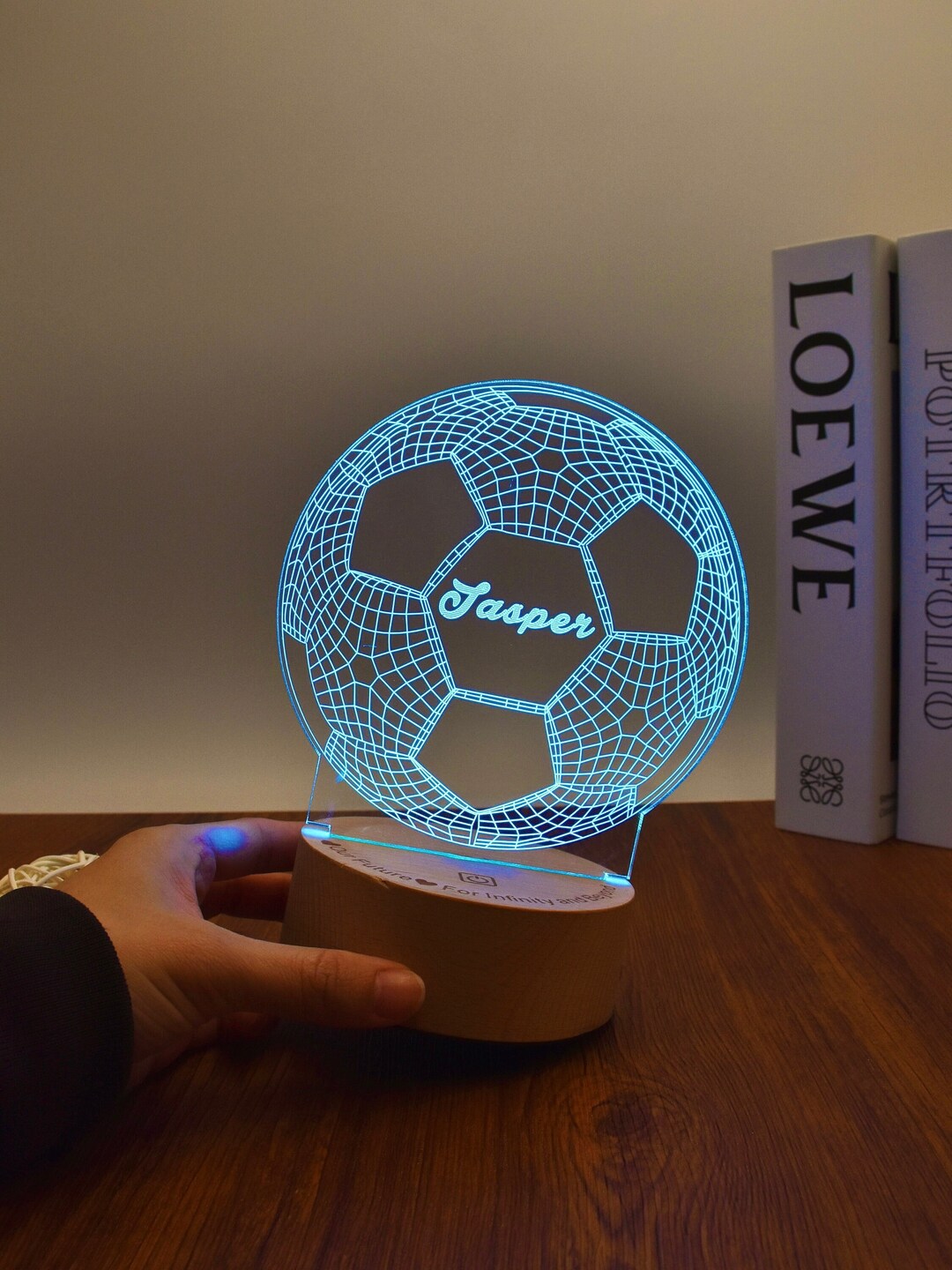 Personalized FOOTBALL SOCCER Star Lamp, Custom Name Soccer LED Light ...