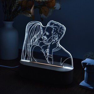Personalized 3D Photo Lamp, Photo Engraving, 3D Lamp Night Light ...