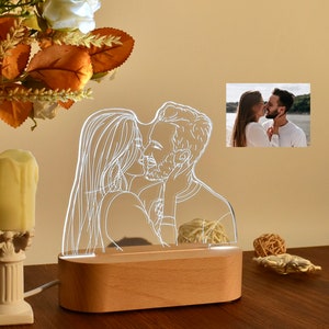 Personalized 3D Photo Lamp, Photo Engraving, 3D Lamp Night Light ...