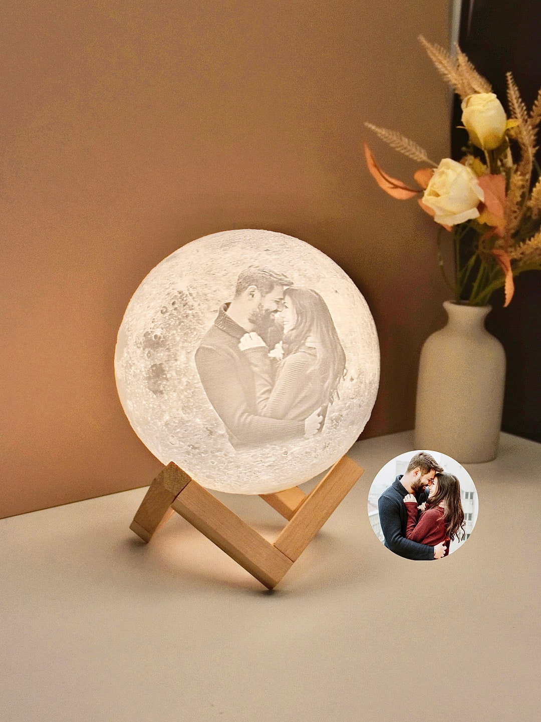 Personalized Photo Lamp, Custom Moon Lamp, Personalized Photo Led Light ...