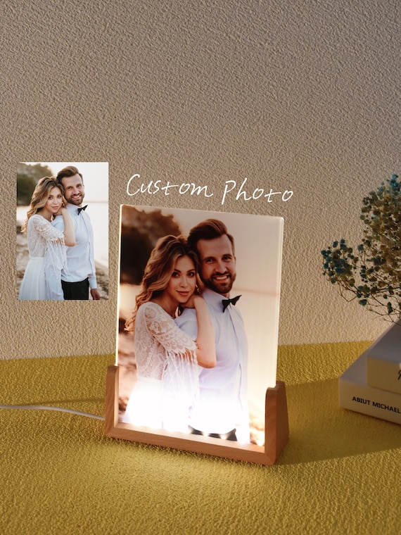 Custom Photo Led Lamp Wedding Gift Photo LED Light Photo - Etsy