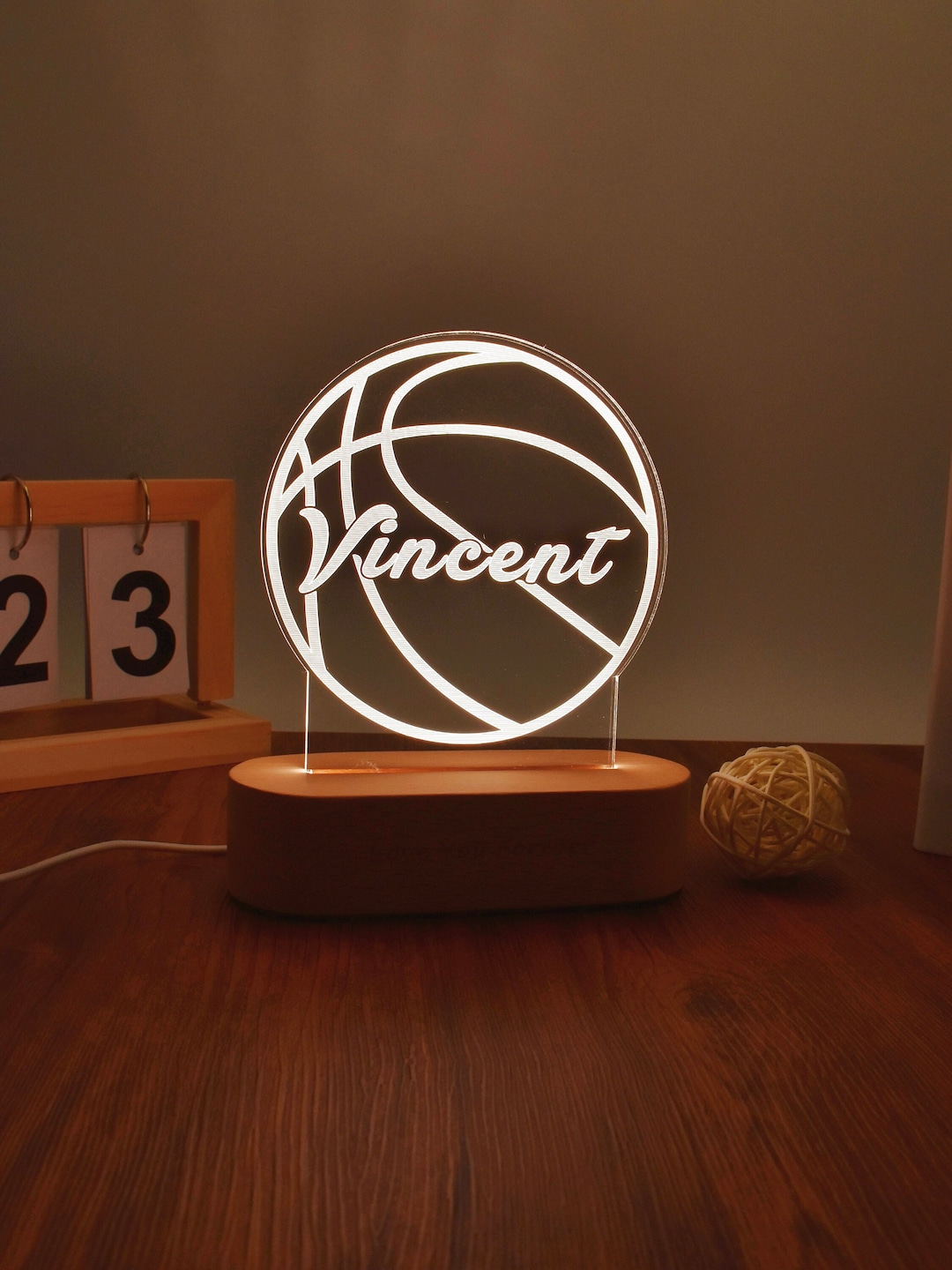Basketball Personalized 3D Lamp, Basketball Night Light, NBA Light ...