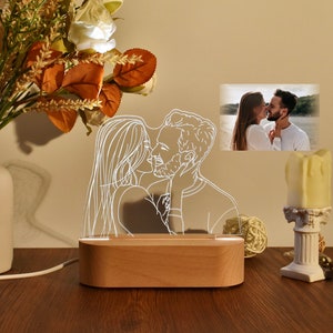 Personalized 3D Photo Lamp, Photo Engraving, 3D Lamp Night Light ...