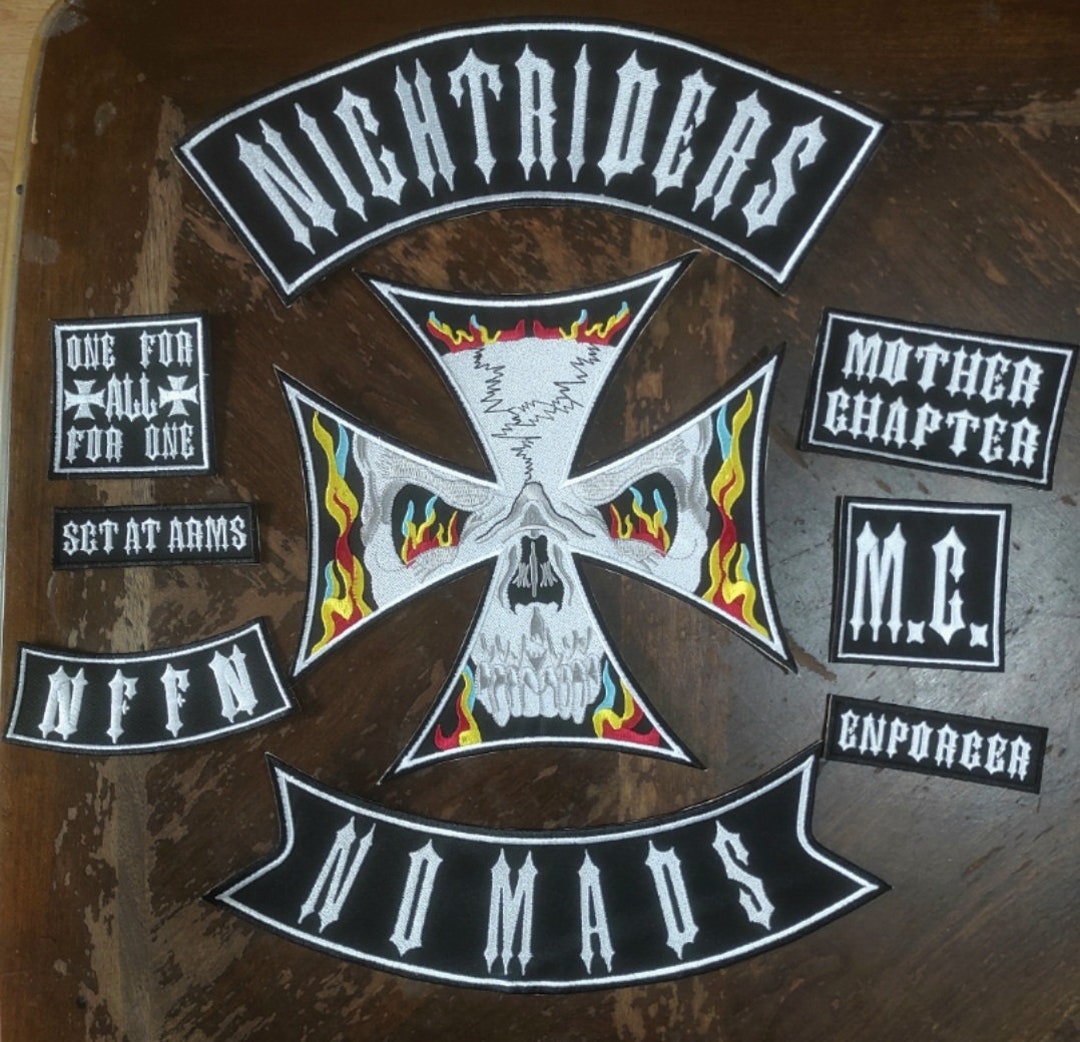 Nightriders Nomads MC Embroidery Patches Set of 9 Pcs Large - Etsy