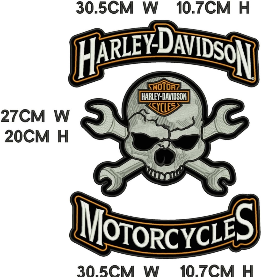 Harley Davidson G-skull Rockers Willie Rockers Embroidery Patches Set ...
