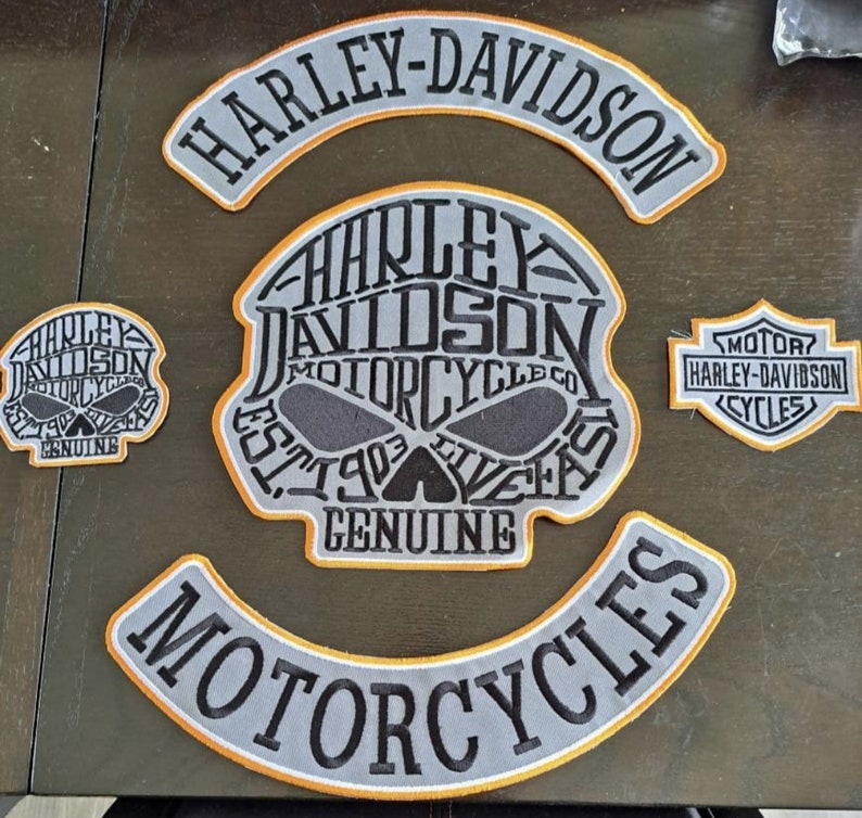 Patches Harley Davidson Skull 5 Pieces Embroidered Patch - Etsy