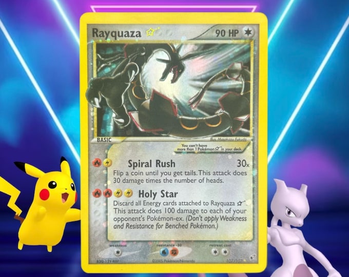 Rayquaza (gold Star) / Deoxys / 107/107 / 2005 / PROXY Pokémon Card - Etsy