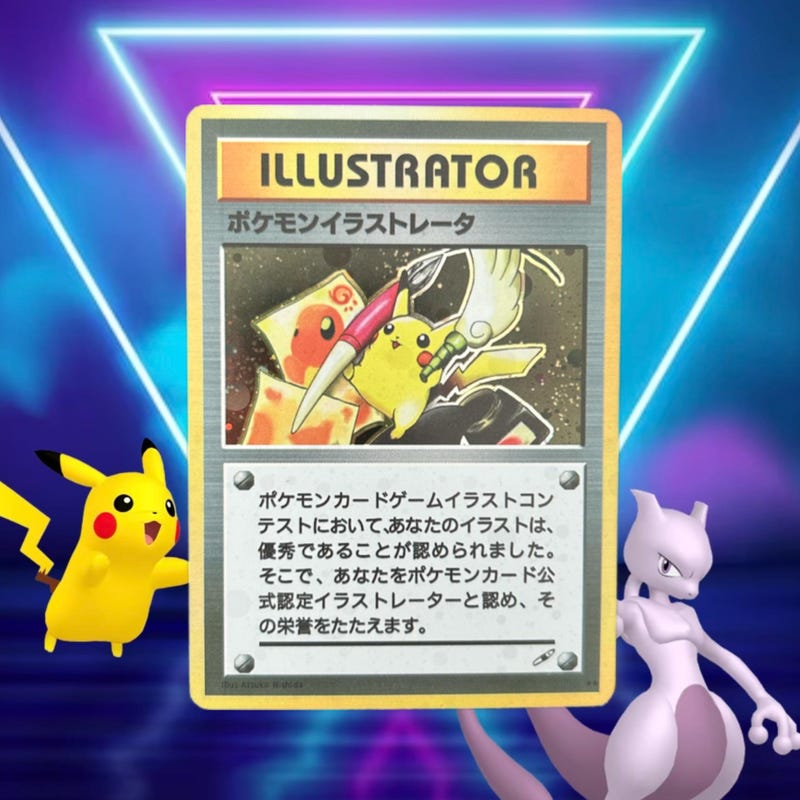 Pikachu Illustrator Cards - Etsy