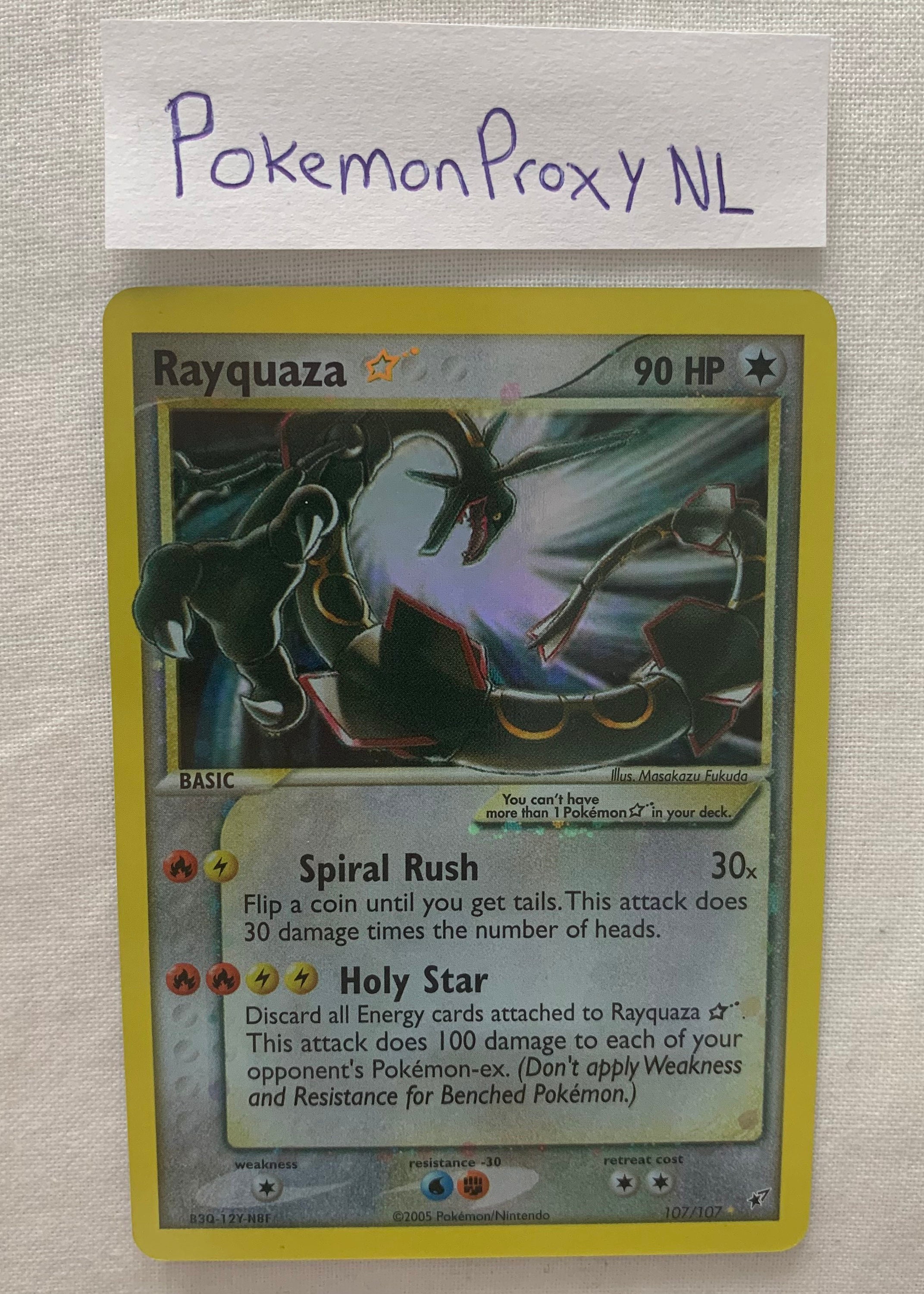 Rayquaza gold Star / Deoxys / 107/107 / 2005 / PROXY Pokémon - Etsy