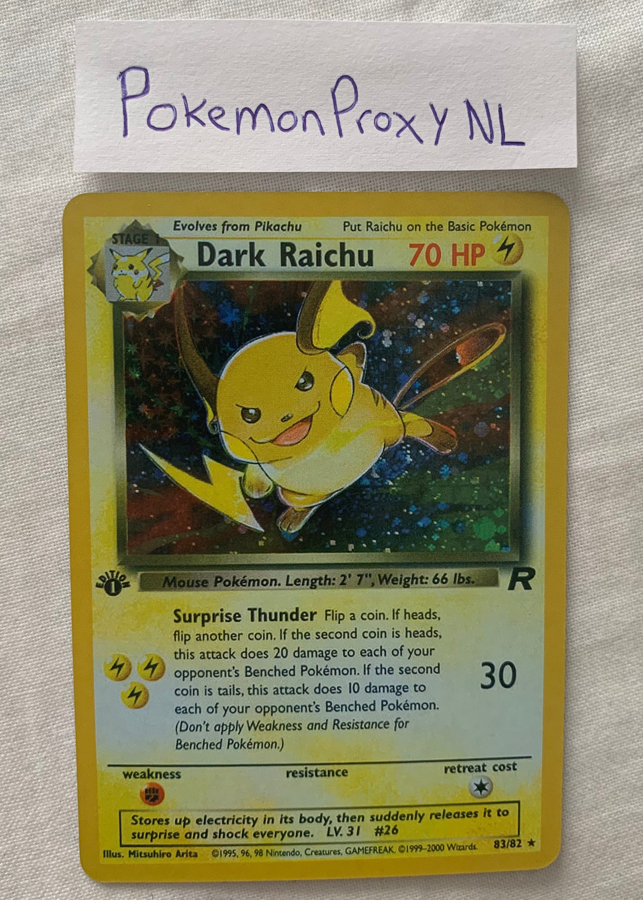 Dark Raichu Card