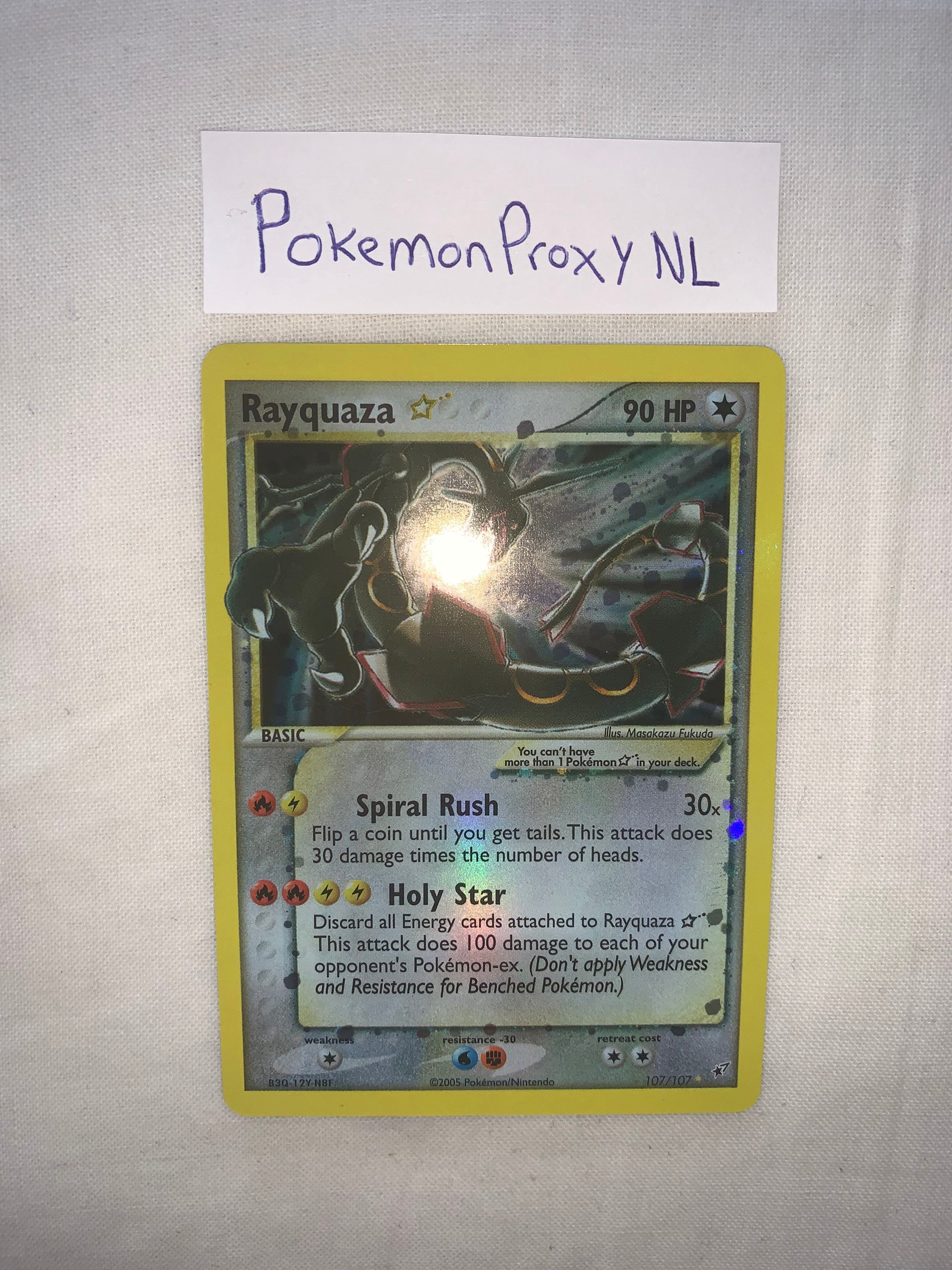 Rayquaza gold Star / Deoxys / 107/107 / 2005 / PROXY Pokémon - Etsy
