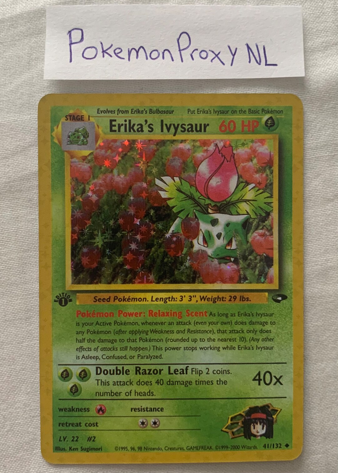 Erika's Ivysaur 1st / Gym Challenge Set / 41/132 / 1999 / PROXY Pokémon ...