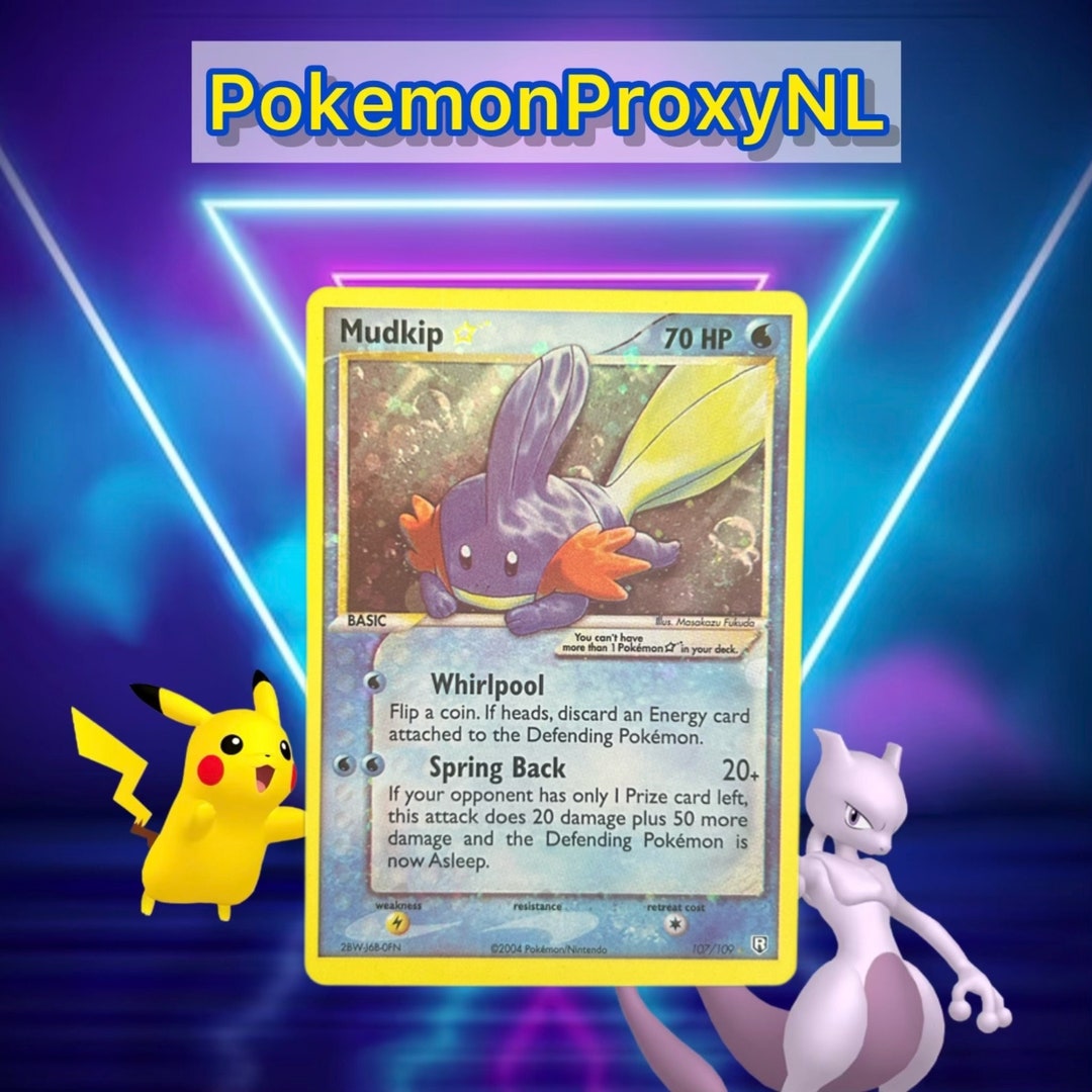 Mudkip gold Star / Team Rocket Returns / 107/109 / 2004 / PROXY Pokémon ...