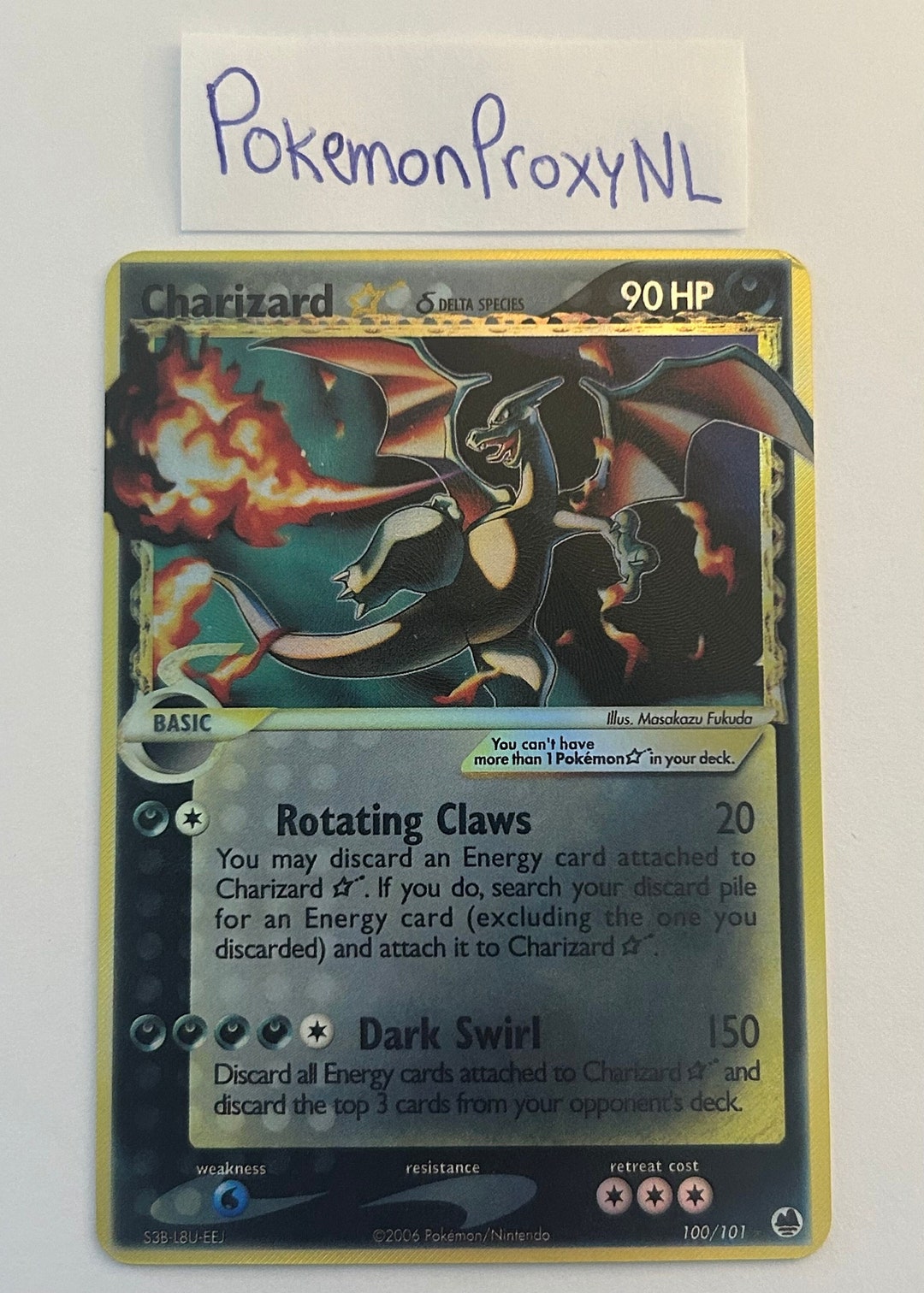 Charizard gold Star V.1 / Dragon Frontiers / 100/101 / 2006 / PROXY ...