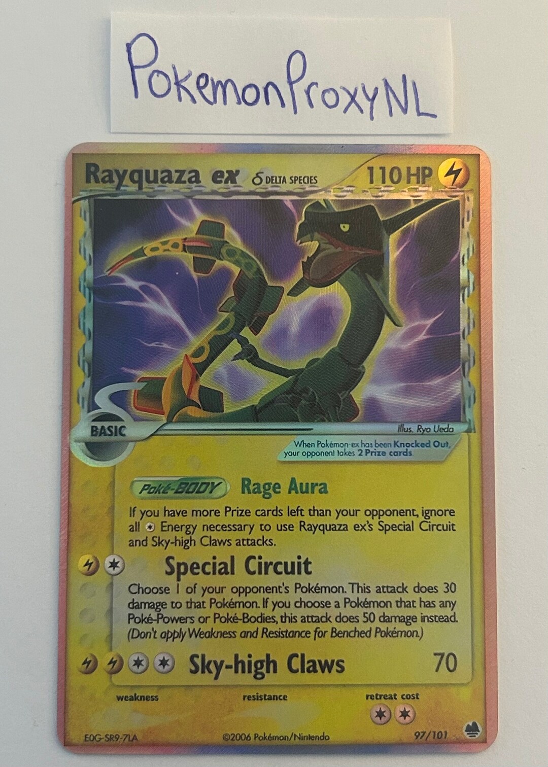 Rayquaza Ex / Dragon Frontiers / 97/101 / 2006 / PROXY Pokémon Card - Etsy