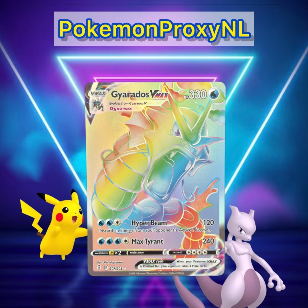 Gyarados VMAX rainbow / Evolving Skies / 207/203 / 2021 / PROXY Pokémon ...