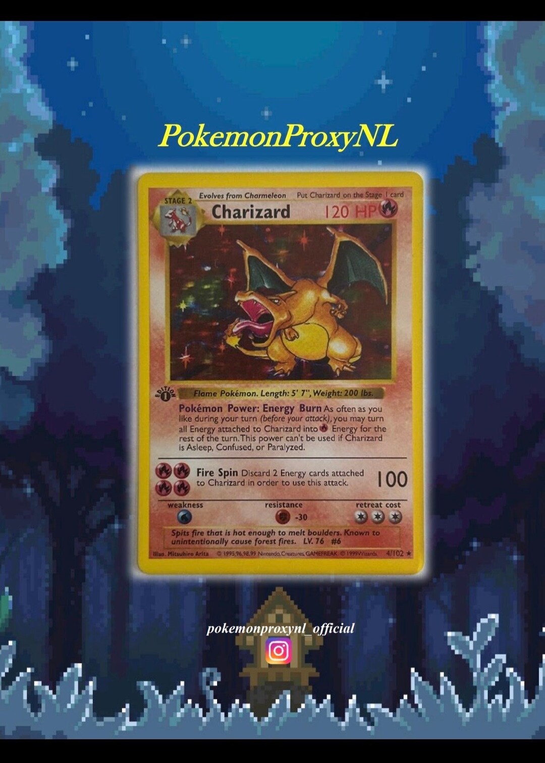 Charizard 1st shadowless V.2 / Base Set / 4/102 / 1999 / - Etsy