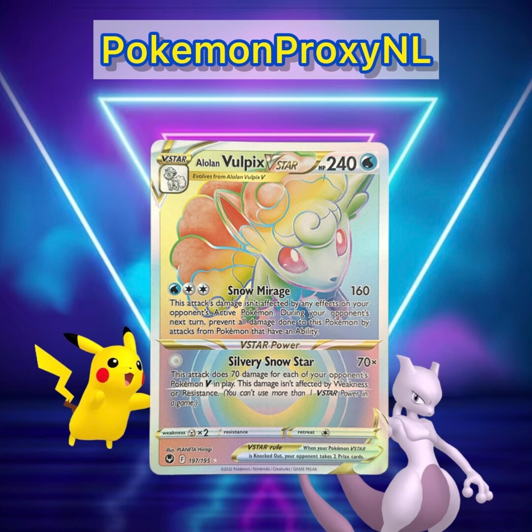 Vulpix alolan VSTAR rainbow / Silver Tempest / 197/195 / 2022 / PROXY ...