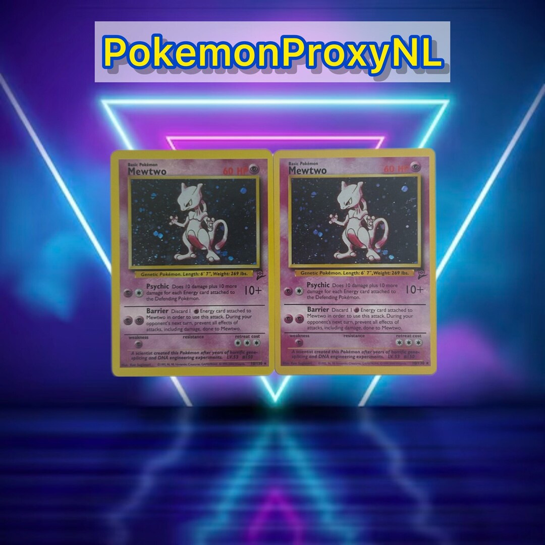 Mewtwo / Base Set 2 / 10/130 / 2000 / PROXY TCG Card(s) - Etsy
