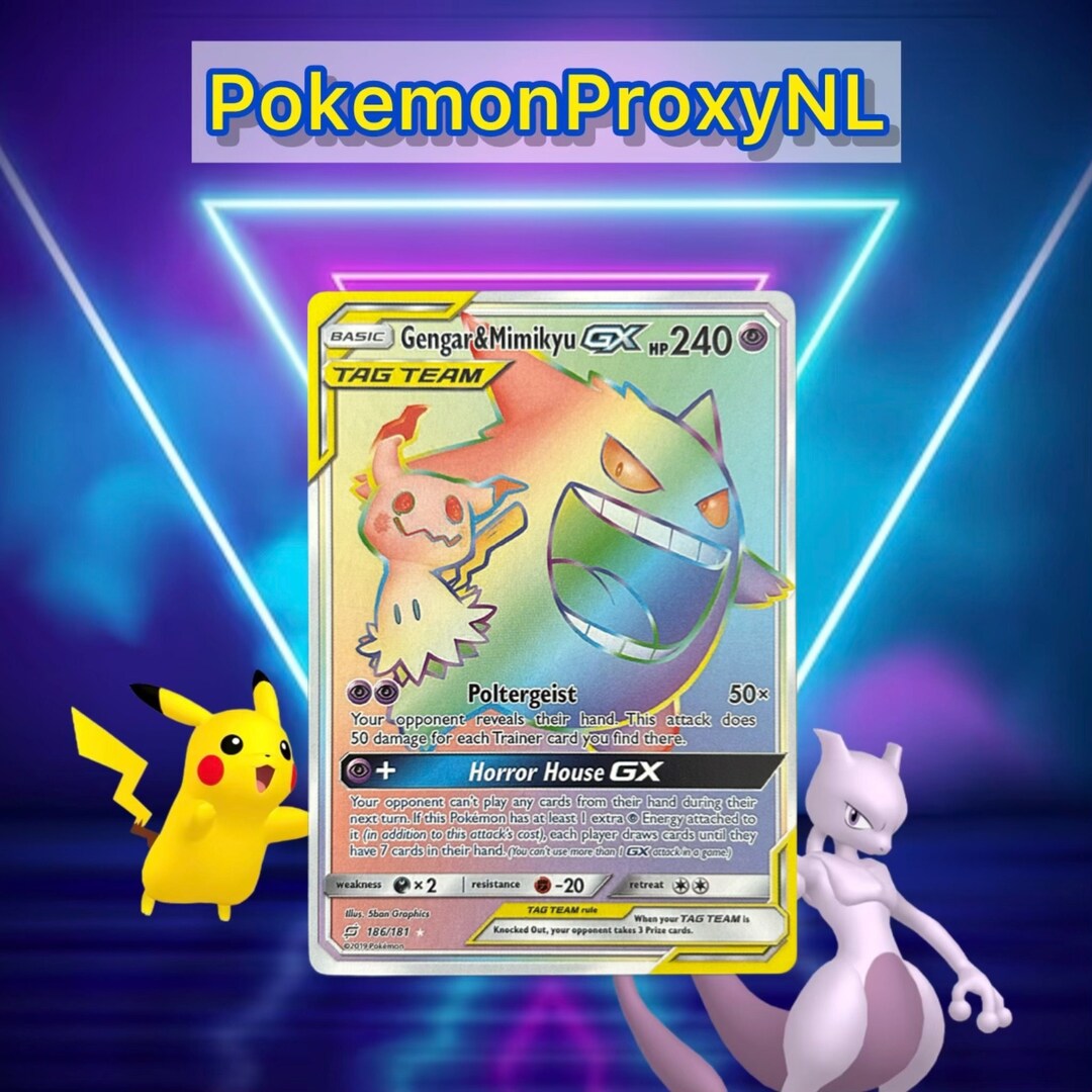 Gengar & Mimikyu GX (rainbow) / Team up / 186/181 / 2019 / PROXY ...