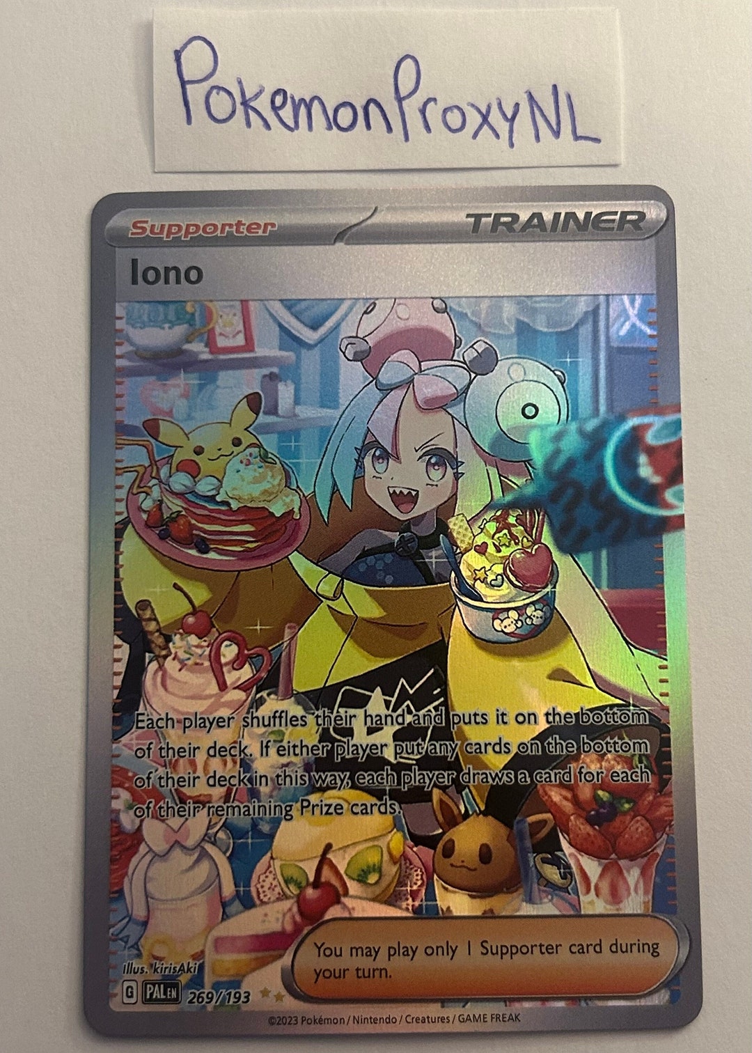 Iono TRAINER / Paldea Evolved / 269/193 / 2023 / PROXY Pokémon Card - Etsy
