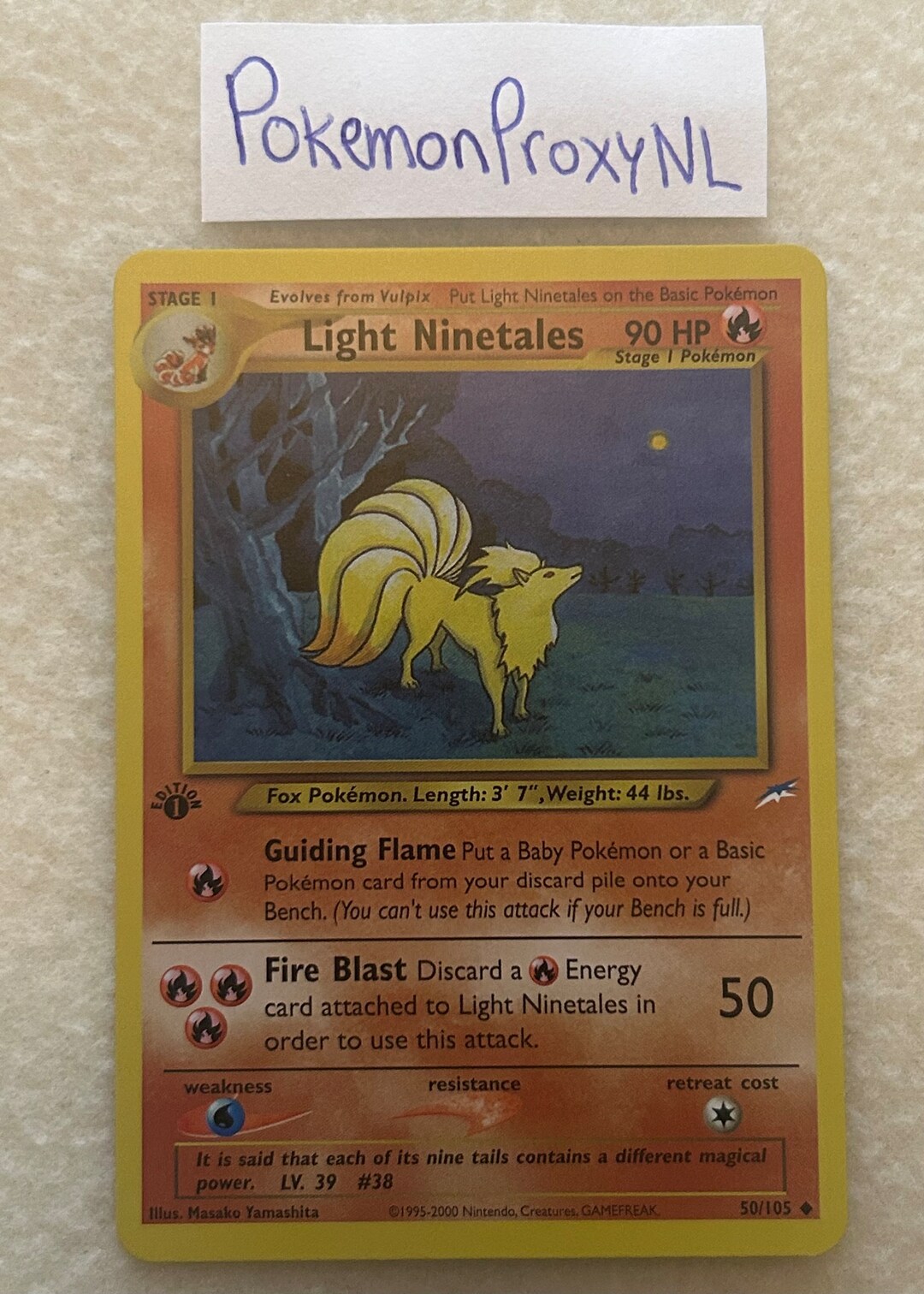 Light Ninetales 1st / Neo Destiny / 50/105 / 2002 / PROXY - Etsy