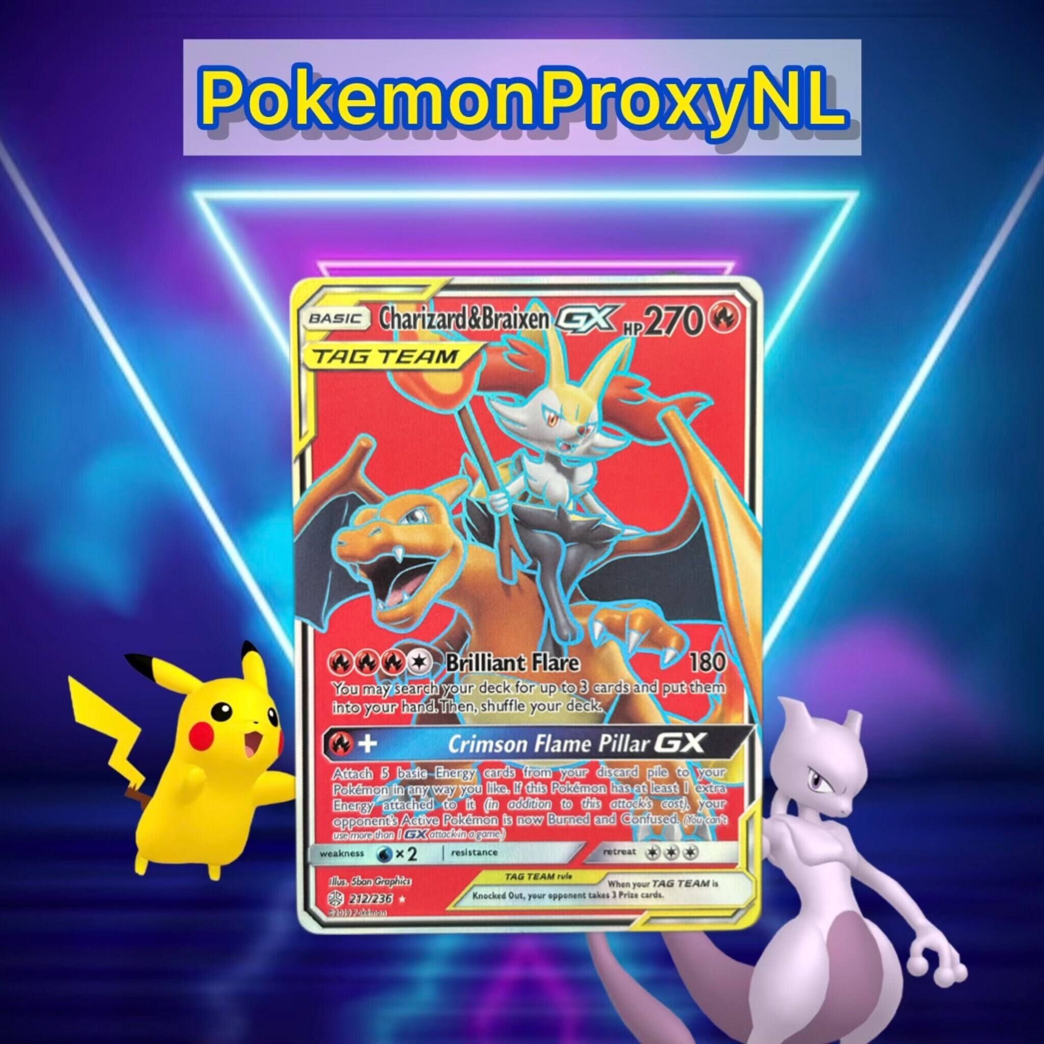 Braixen Card Charizard & Braixen GX / Cosmic Eclipse / 212/236 / 2019
