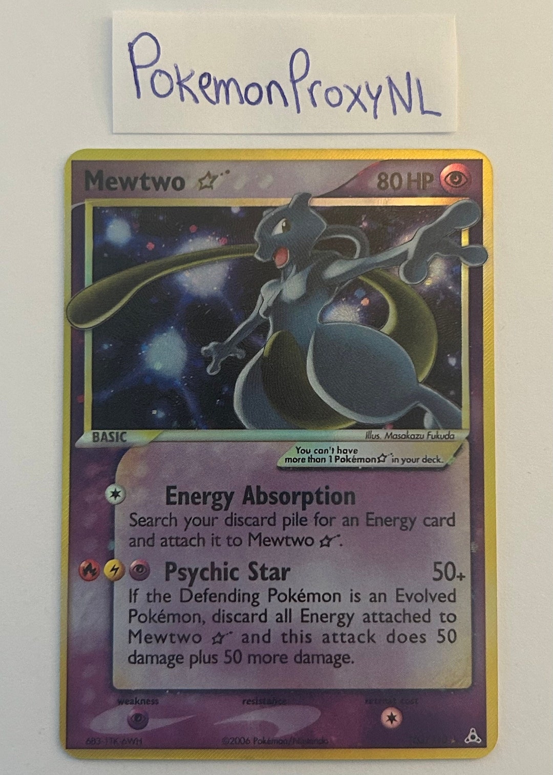 Mewtwo gold Star V.2 / Holon Phantoms / 103/110 / 2006 / PROXY Pokémon ...