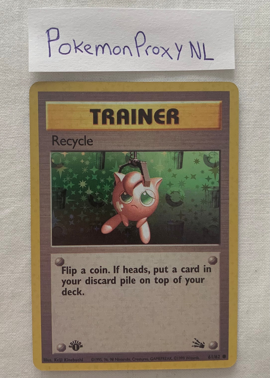 Recycle TRAINER 1st / Fossil Set / 61/62 / 1999 / PROXY Pokémon Card - Etsy