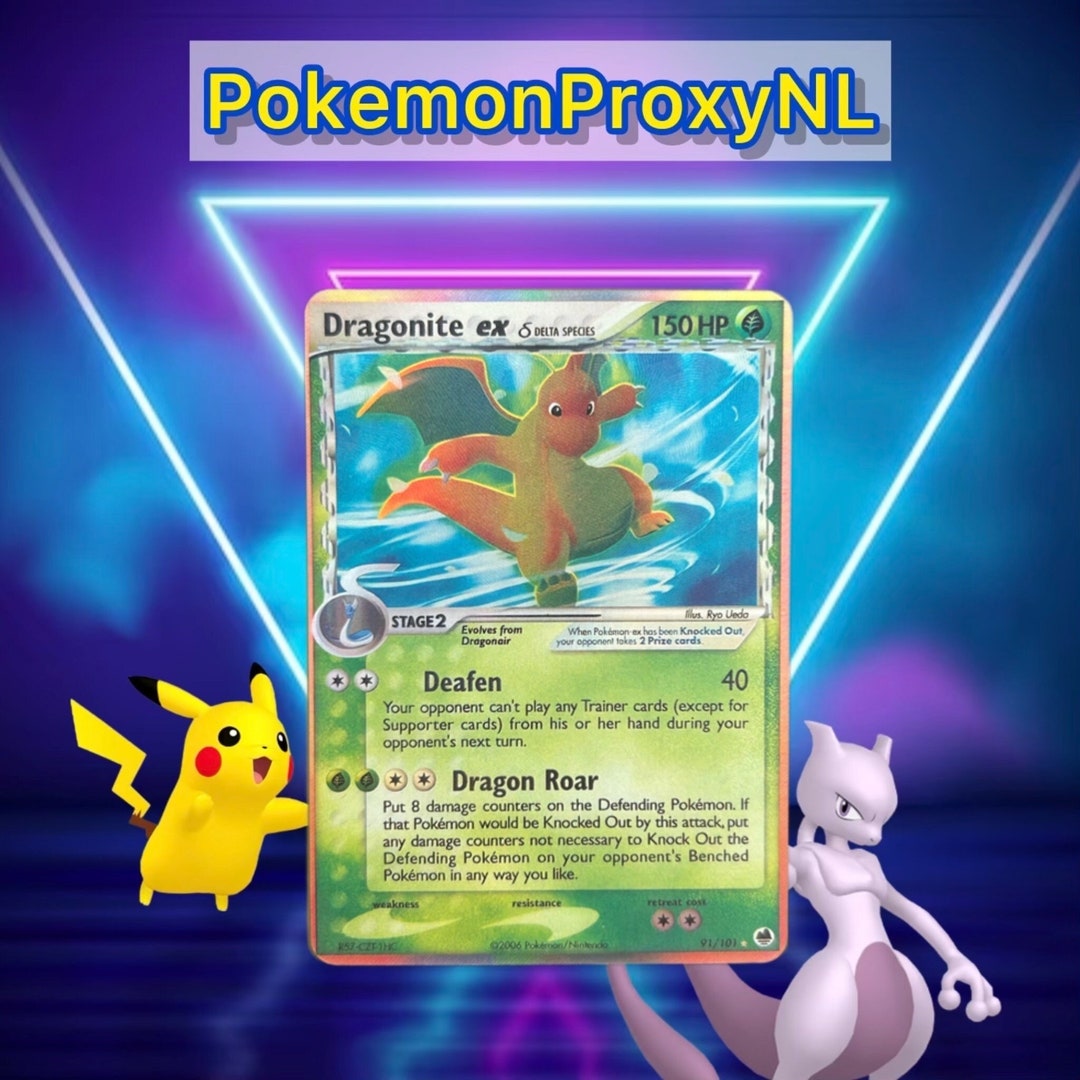Dragonite Ex / Dragon Frontiers / 91/101 / 2006 / PROXY Pokémon Card - Etsy