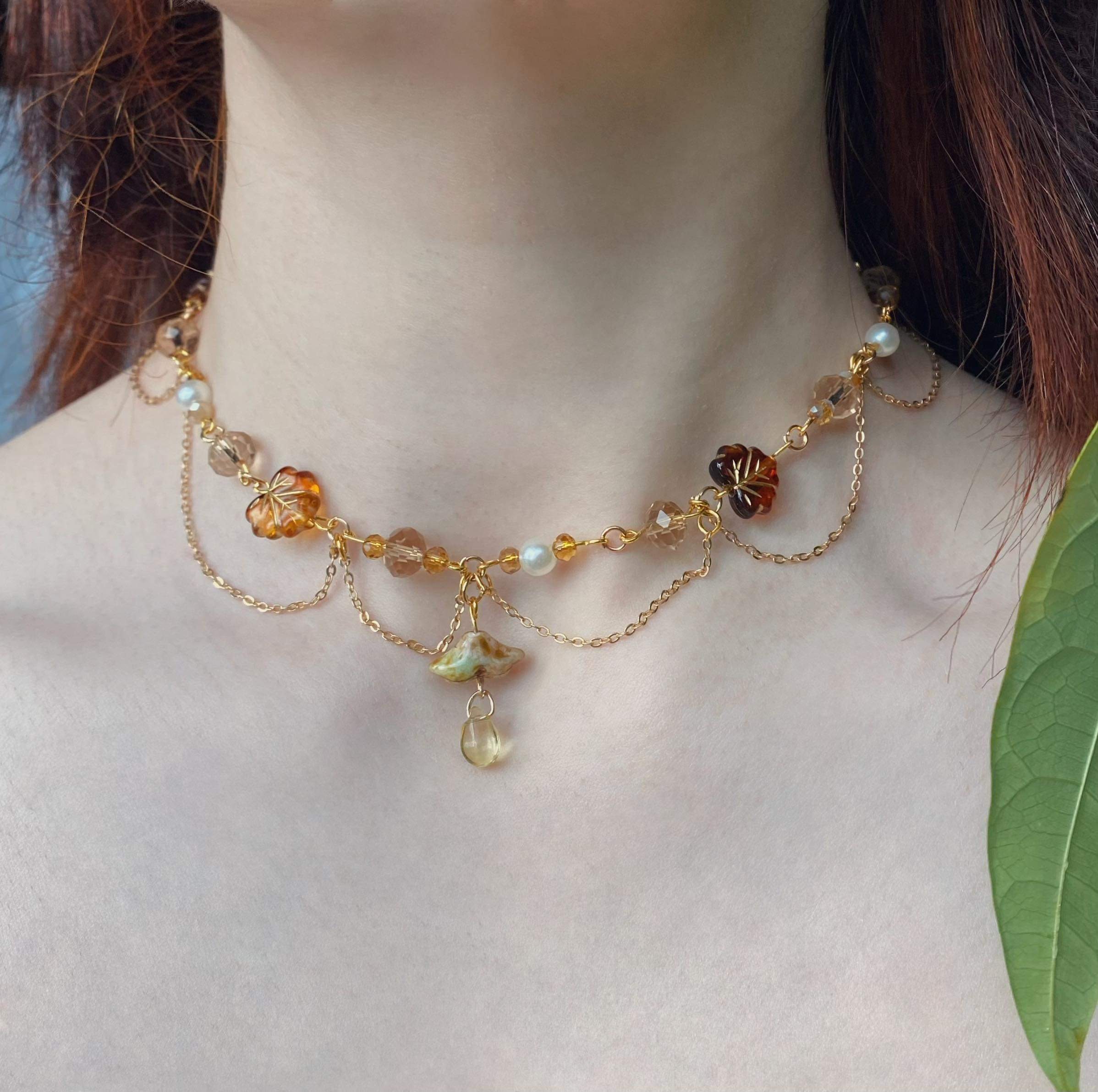 Maple Sugar Fall Fairy Choker Necklace - Etsy
