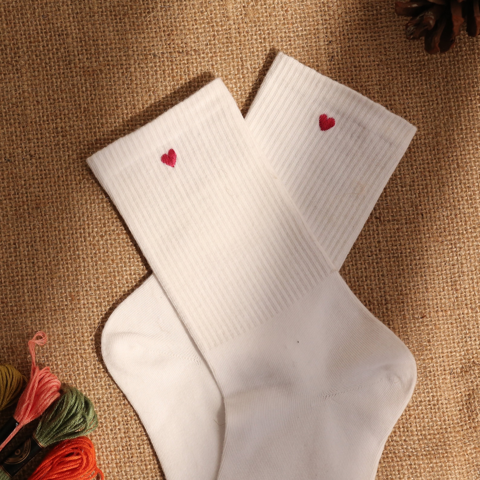 Heart Embroidered Socks Custom, Name Embroidery Socks for Women ...
